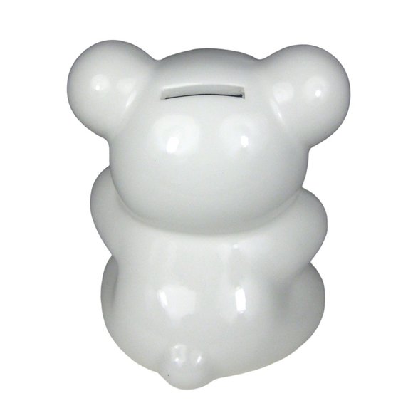 Enesco | Accents | Enesco White Teddy Bear Coin Money Bank 5 Inch ...